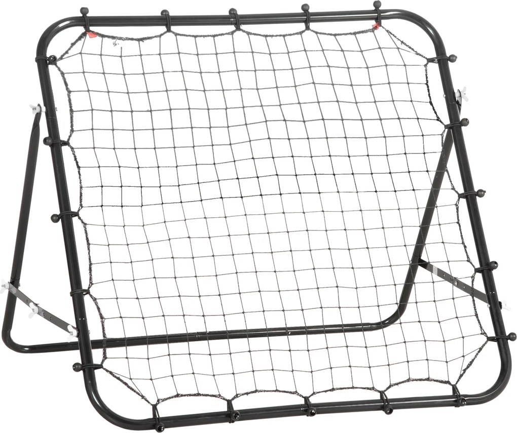 HOMCOM fotbalový odrazový míč odrazová stěna 96x80x96 cm z kovové trubky a PE v černé barvě pro trénink a hru | Aosom.de