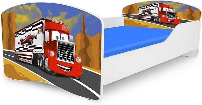 Dětská postel Kamion - rainbow - Rozměry postele délka 180 x šířka 80