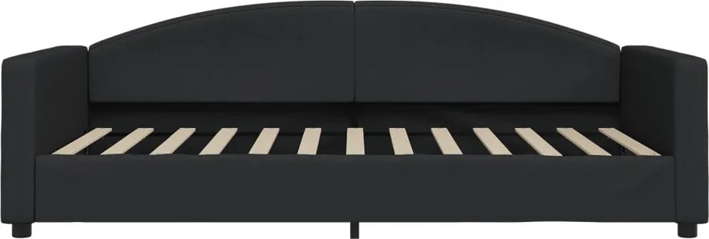 Válenda s přistýlkou a zásuvkami černá 100 x 200 cm textil 3197231