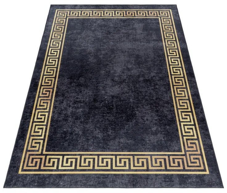Ayyildiz, Kusový koberec Fiesta 4305 black, 200x290, černá, chodba / předsíň