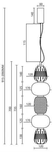LED Lustr na lanku CARO LED/40W/230V chrom