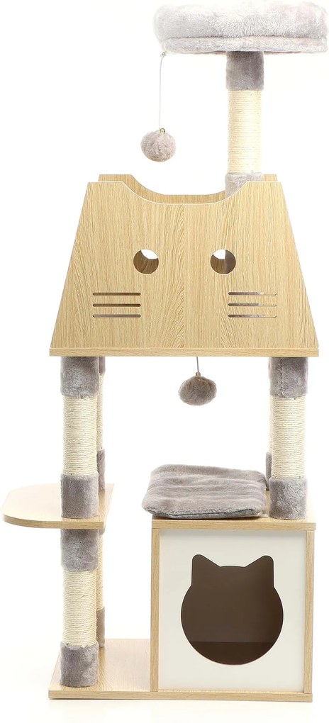 Škrabadlo pro kočky fudajo – 126 cm, Dřevo (64246)