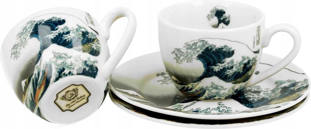 Sada 2 ks šálků s podšálkem Hokusai The Great Wave 90 ml vícebarevná