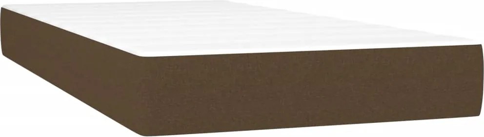 Box spring postel s matrací a LED tmavě hnědá 80x200 cm textil 3139152