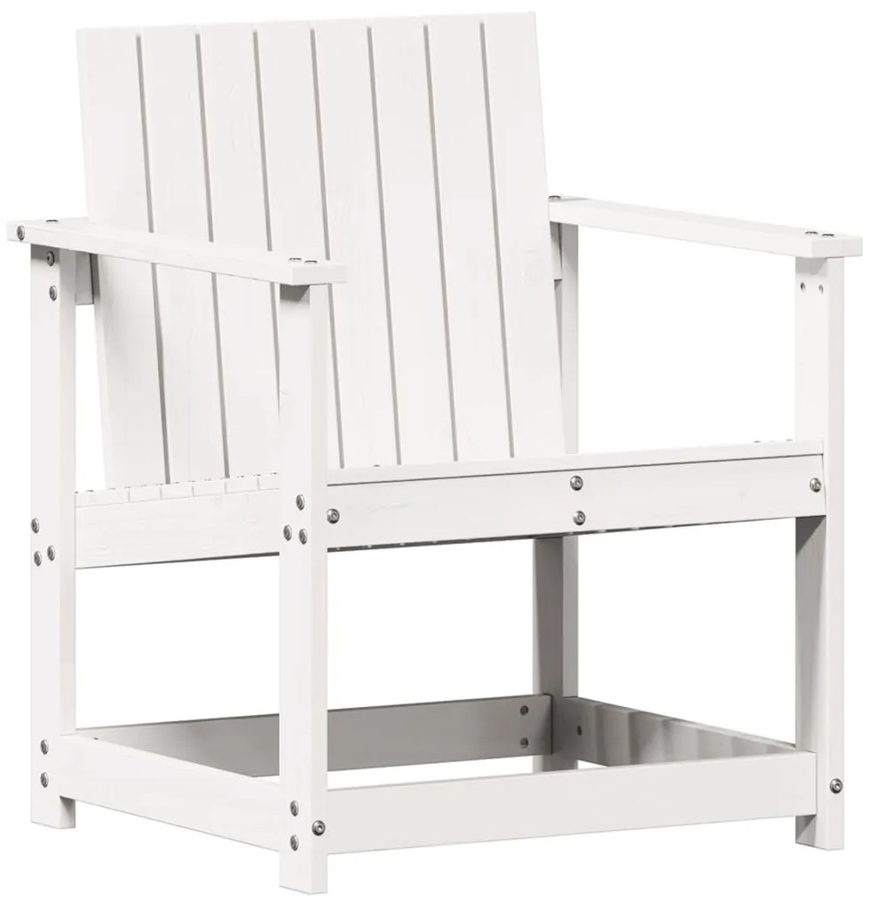 Zahradní židle bílá 62 x 56 x 77 cm masivní borové dřevo - Default Title
