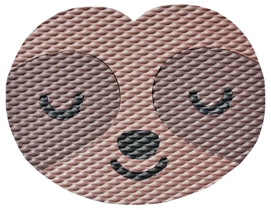 Vylen VYLEN Pěnové podlahové puzzle Minideckfloor Lenochod Krémový s hnědým lenochodem 340 x 340 mm