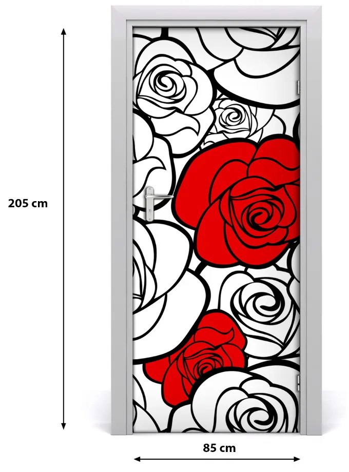 Samolepící fototapeta na dveře růže 85x205 cm