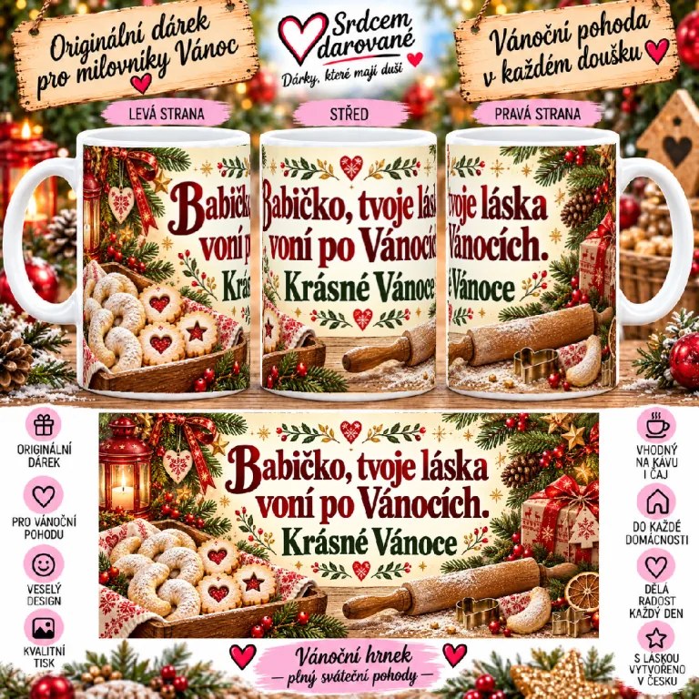 Vánoční hrnek pro babičku – 300 ml