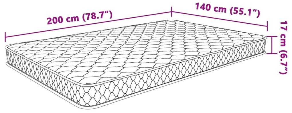 vidaXL Marketos Matrace paměťová pěna 200x140x17 cm měkká