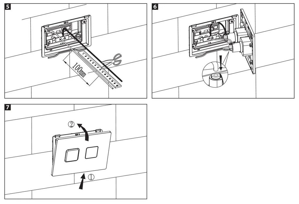 Cersanit Accento Circle, pneumatické splachovací tlačítko, chrom lesklý, S97-056