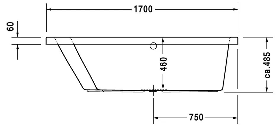 Duravit Paiova - vana do levého rohu 170x100 cm 700212000000000