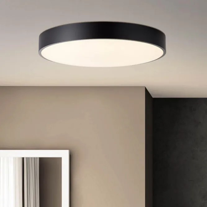 Brilliant G97014/76 Stmívatelné LED svítidlo SLIMLINE černé, průměr 49cm, RC, CCT, Night Light