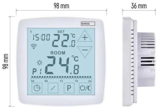 Bezdrátový digitální termostat GoSmart 230V/16A Wi-FI Tuya