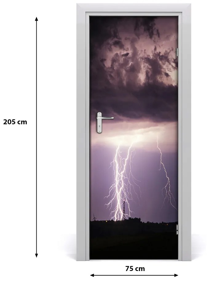 Fototapeta na dveře samolepící bouře s blesky 75x205 cm