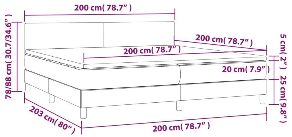 Box spring postel s matrací cappuccino 200 x 200 cm umělá kůže,  3141028