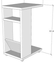 Odkládací stolek FILINTA 63x40 cm hnědá