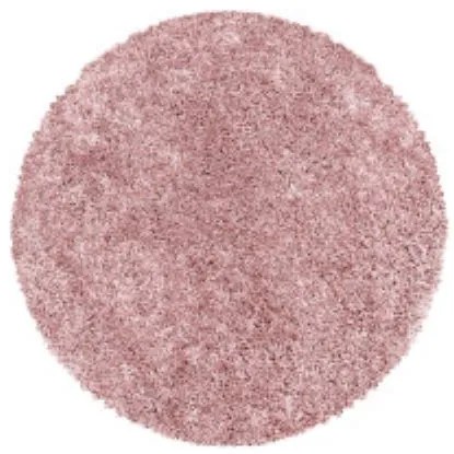 Ayyildiz, Kusový koberec Sydney Shaggy 3000 rose kruh, 200x200 (průměr) kruh, růžová, ložnice