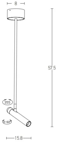 Zambelis 1920 - LED Lustr na tyči LED/4,2W/230V bílá