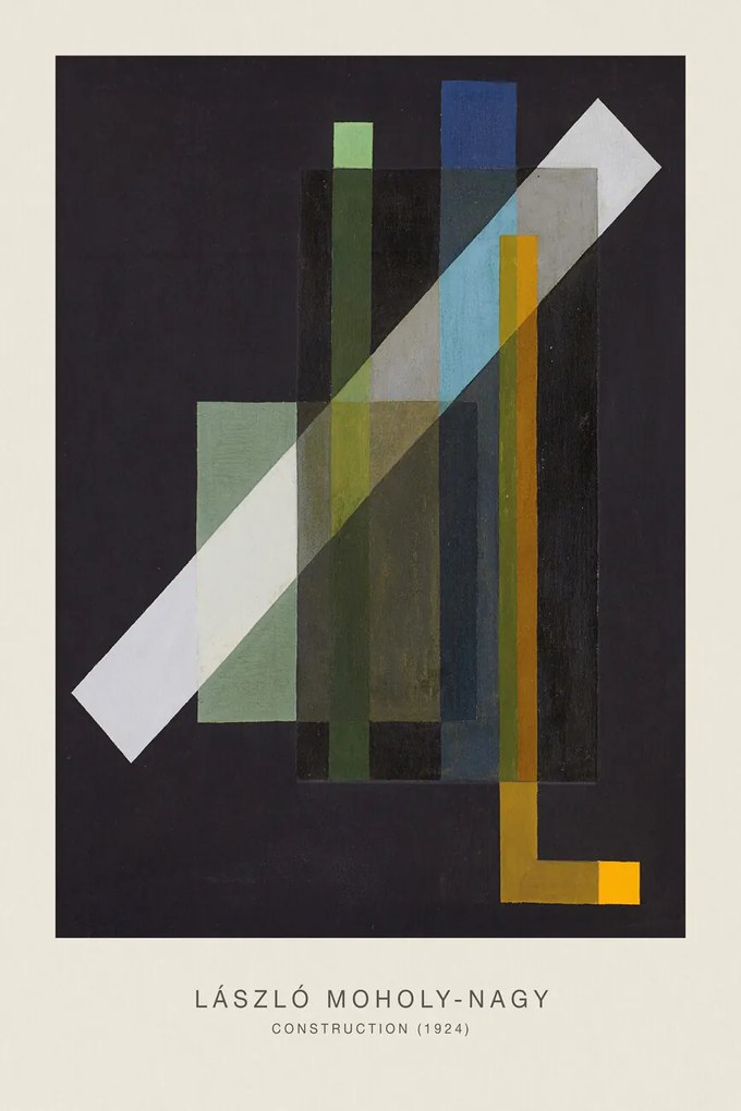 Obrazová reprodukce Construction (Original Bauhaus in Black, 1924) - Laszlo / László Maholy-Nagy, (26.7 x 40 cm)