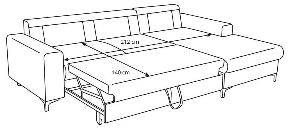 Sedací souprava AVRA | 165x252 | rozkládací + úložný prostor | VÝBĚR TKANIN