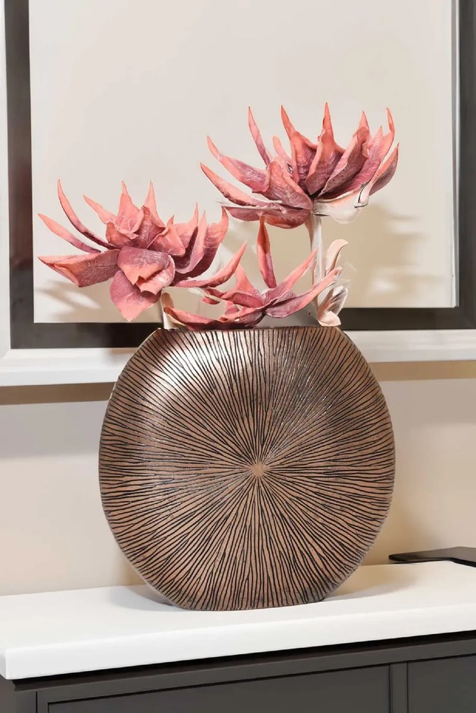 Luxusní váza ATENA, sklolaminát, výška 50 cm, bronz/měď