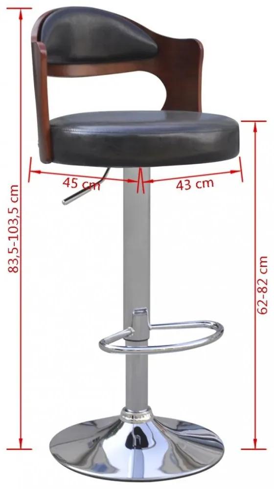 Barové židle 2 ks umělá kůže / dřevo / kov Dekorhome Černá