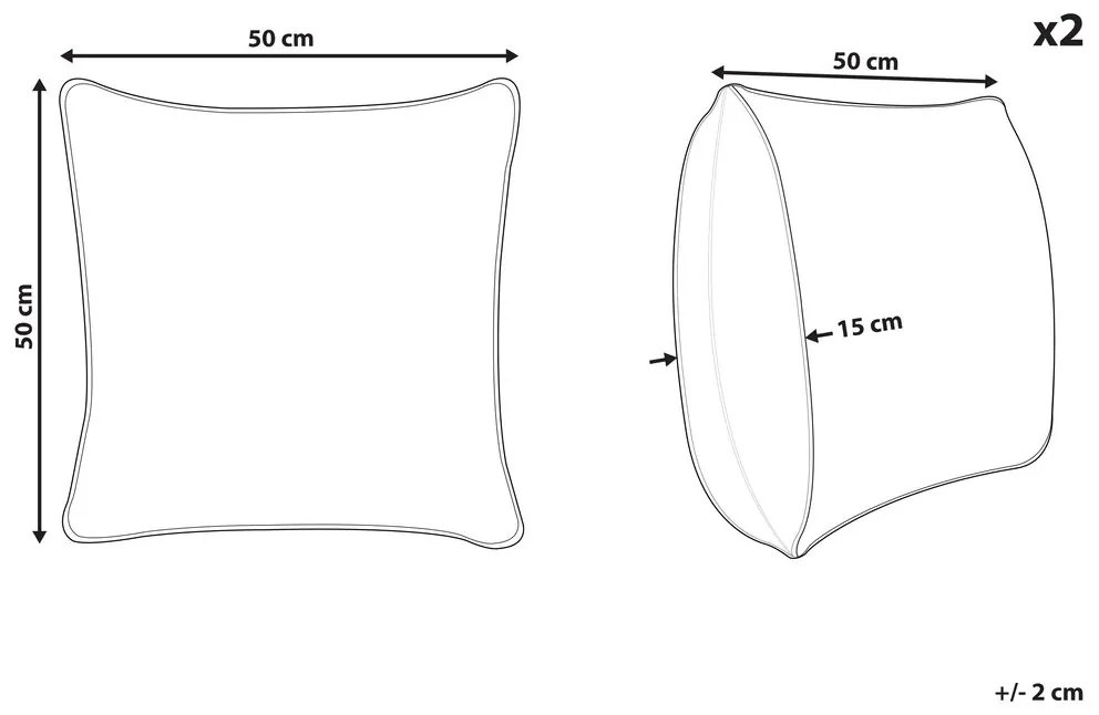 Sada 2 bavlněných polštářů se vzorem 50 x 50 cm vícebarevné SOUK Beliani