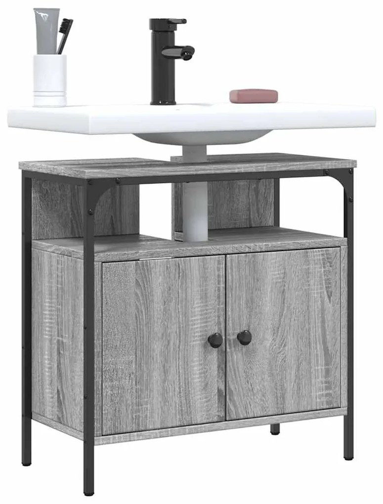 Koupelnová skříňka pod umyvadlo šedá sonoma 60x30x60cm kompozit