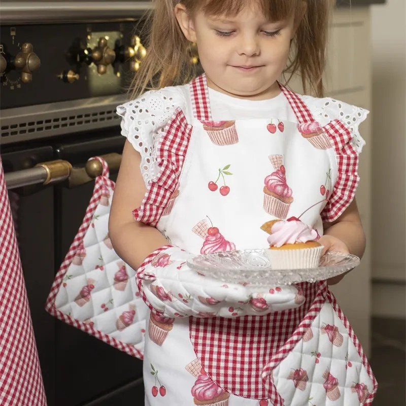 Podložka pod hrnec nebo chňapka Cherry Cupcakes 20x20 cm (Clayre &amp; Eef)