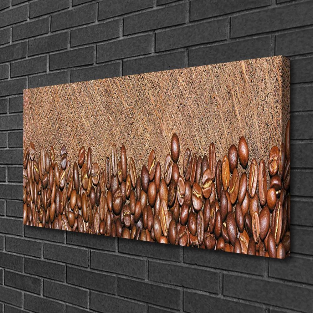 Obraz na plátně Káva Zrnka Kuchyně 125x50 cm
