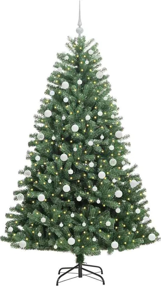 Umělý Skládací Vánoční Strom Zelená 180 cm PVC a kov 3395490