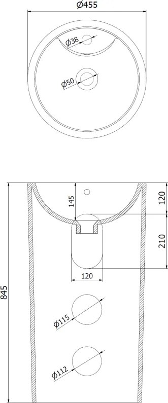 Mexen Mana, volně stojící umyvadlo 46x44x82 cm, bílá, 26074600