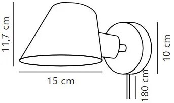 Nordlux 2220381003 Stay, černé nástěnné svítidlo 1xE27 s yvpínačem, průměr 15cm