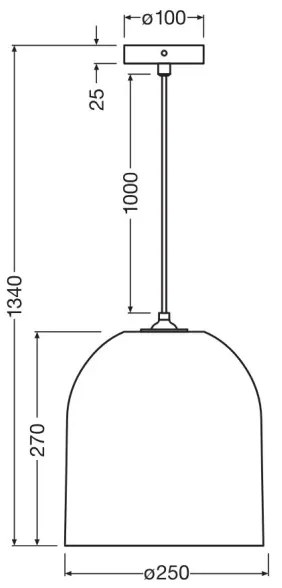 Ledvance - Lustr na lanku DECOR CARDBOARD 1xE27/15W/230V pr. 25 cm