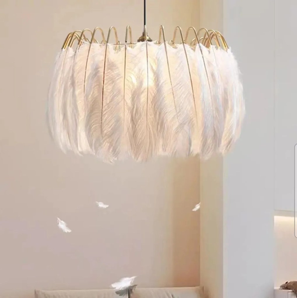 Toolight - Závěsné svítidlo Glamour 1xE27 392180, bílá-zlatá, OSW-07862