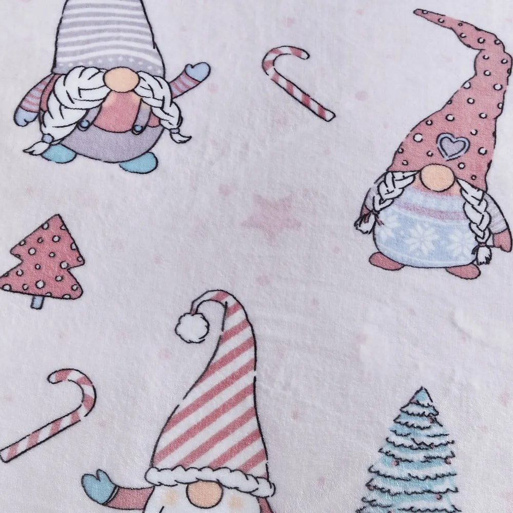 Světle růžové povlečení na jednolůžko z mikroplyše 135x200 cm Festive Gnomes – Catherine Lansfield