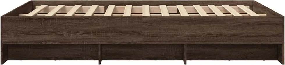 Rám postele bez matrace hnědý dub 140 x 190 cm kompozitní dřevo 3295687