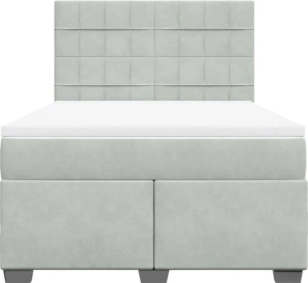 Box spring postel s matrací světle šedá 160x200 cm samet 3290954
