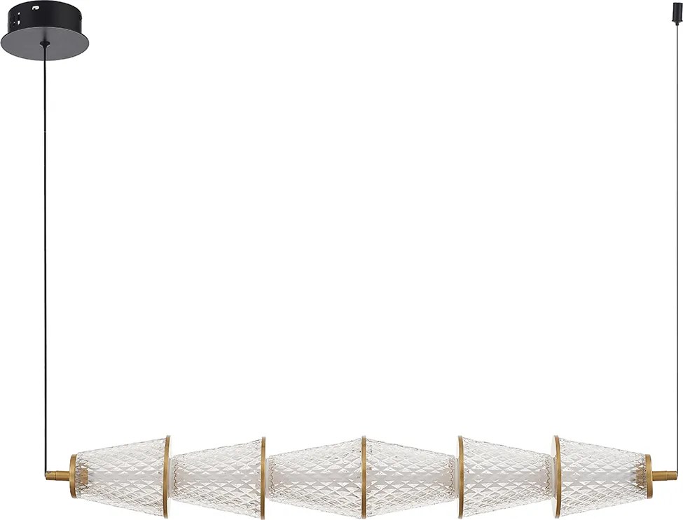 Závěsné svítidlo Sansa, 6x transparentní skleněné stínítko, b/g