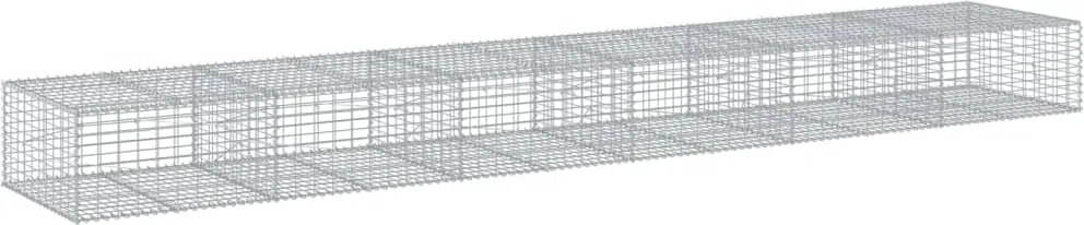 Gabionový koš s víkem 600 x 100 x 50 cm pozinkované železo 3295183