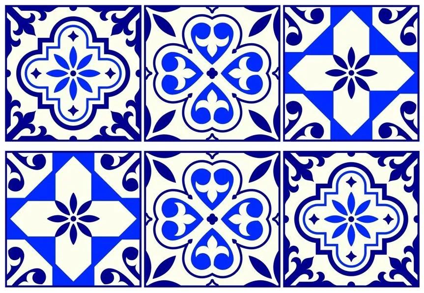 Samolepicí dekorace Modré kachličky SM 3448 - 65 x 42,5 cm