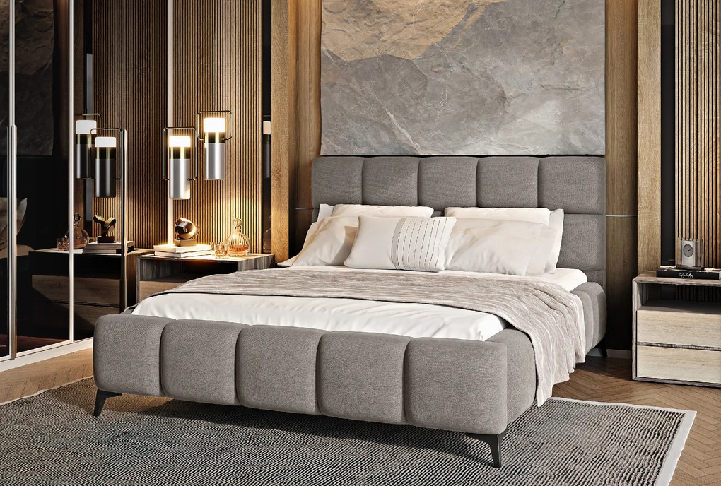 Eltap Čalouněná postel Mist Materiál a barva potahu: Riviera 97 - tmavě šedá, Rozměry (cm): 140x200