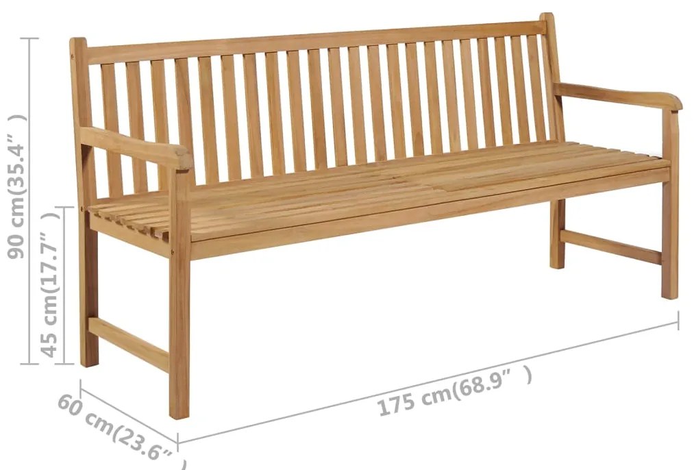 vidaXL Marketos Zahradní lavice s modrou poduškou 175 cm masivní teak