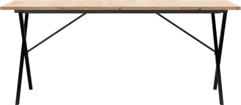Jídelní stůl s X rámem 180 x 90 x 75,5 cm borové dřevo a ocel 3282766