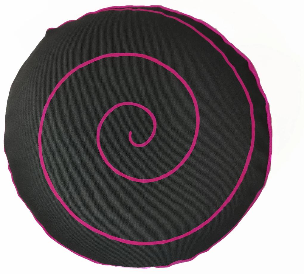 S radostí - vlastní výroba Meditační podsedák se spirálou - růžový Velikost: ∅35 x v18 cm
