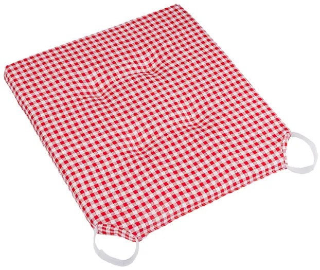 Bellatex Sedák hladký Ulla 40x40 cm na suchý zip Kostička červená