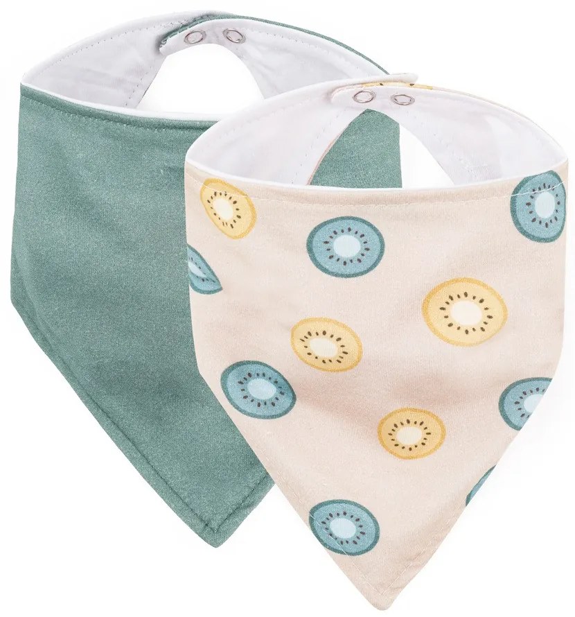 Petite & Mars Bryndák bandana Luke 2 ks 3 m+ Beige Kiwis&Misty/Green
