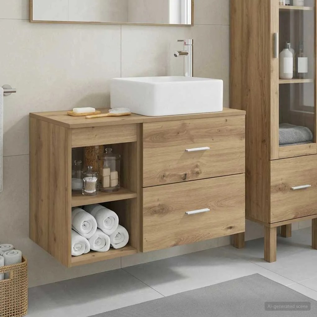 Sada koupelnového nábytku 2 ks Dub artisan Kompozitní dřevo 3403903