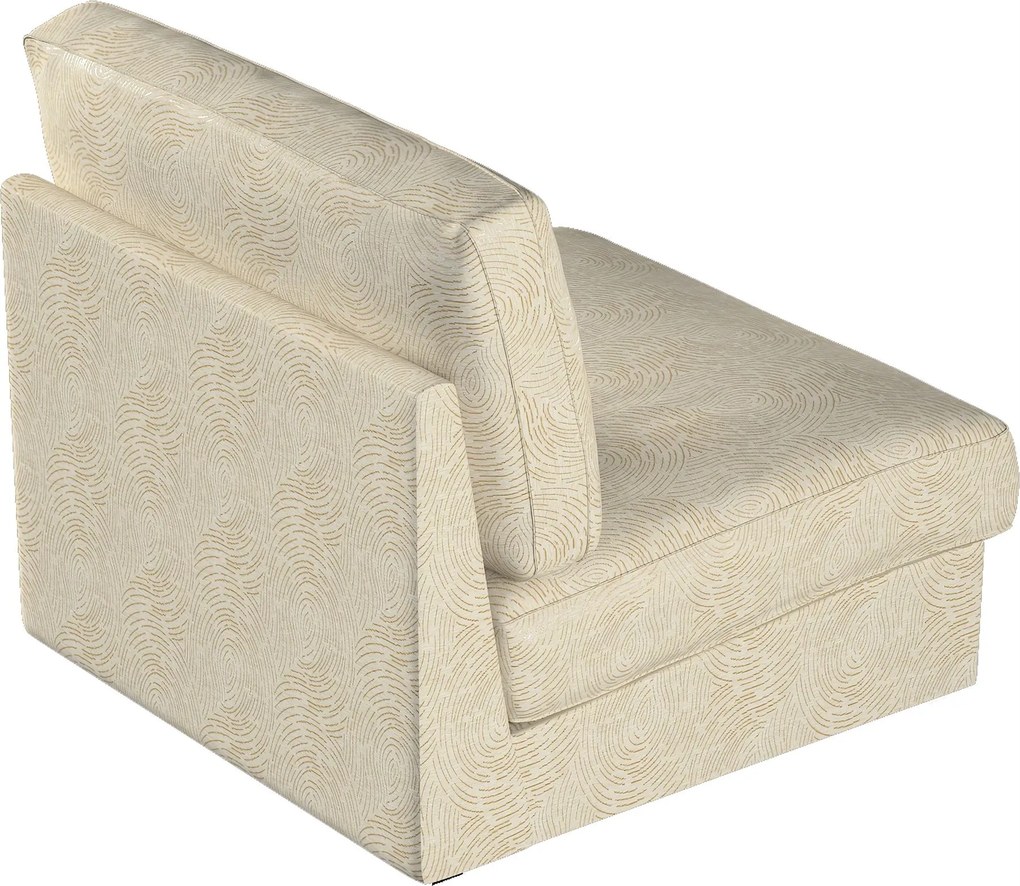 Potah na neskládací křeslo IKEA Kivik barva béžová látka lesklé, pletený vzor, vzorované