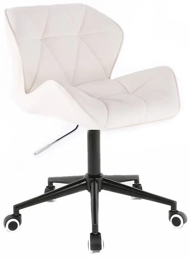 LuxuryForm DESIGN Židle MILANO na černé podstavě s kolečky - bílá